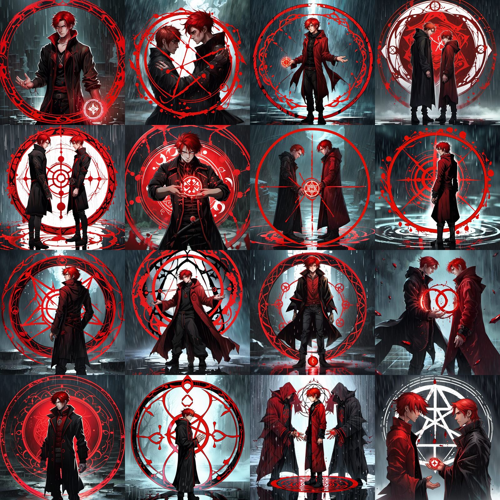 The blood alchemist, male, medium red haired, wearing red and black ...