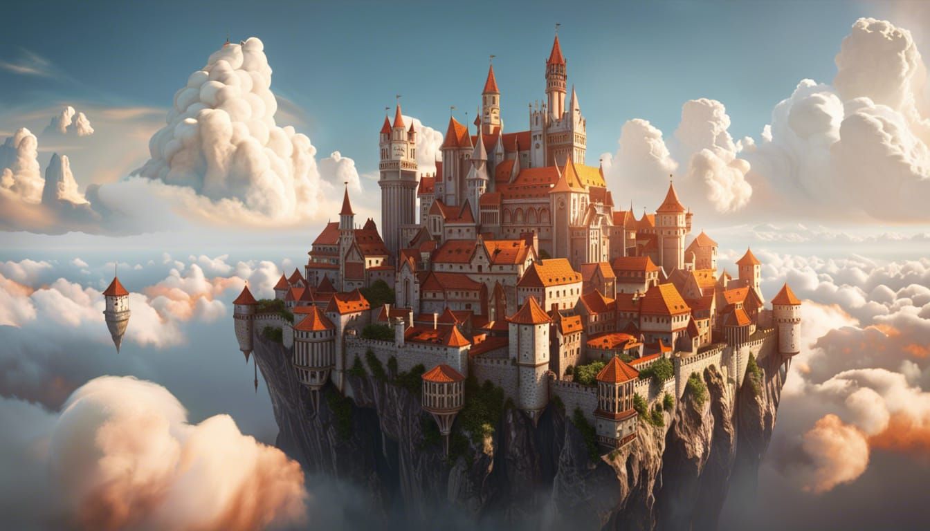 Floating Fantasy City - AI Generated Artwork - NightCafe Creator