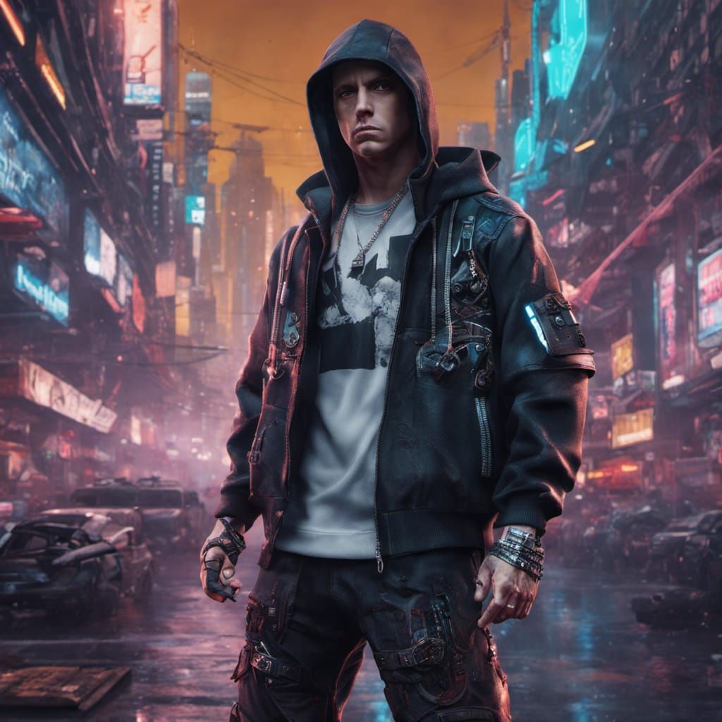 Eminem in cyberpunk outfit - AI Generated Artwork - NightCafe Creator