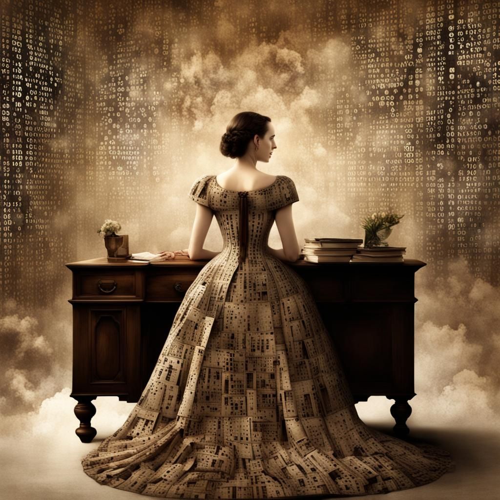 Ada Lovelace writing the first computer program - AI Generated Artwork ...