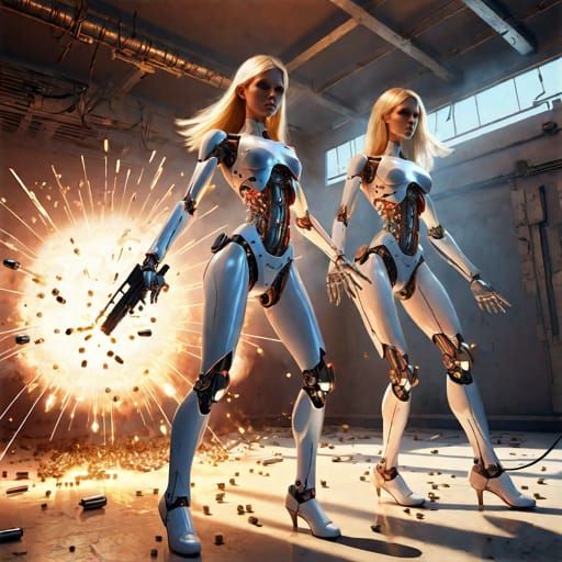 Invincible cyborg girls - AI Generated Artwork - NightCafe Creator