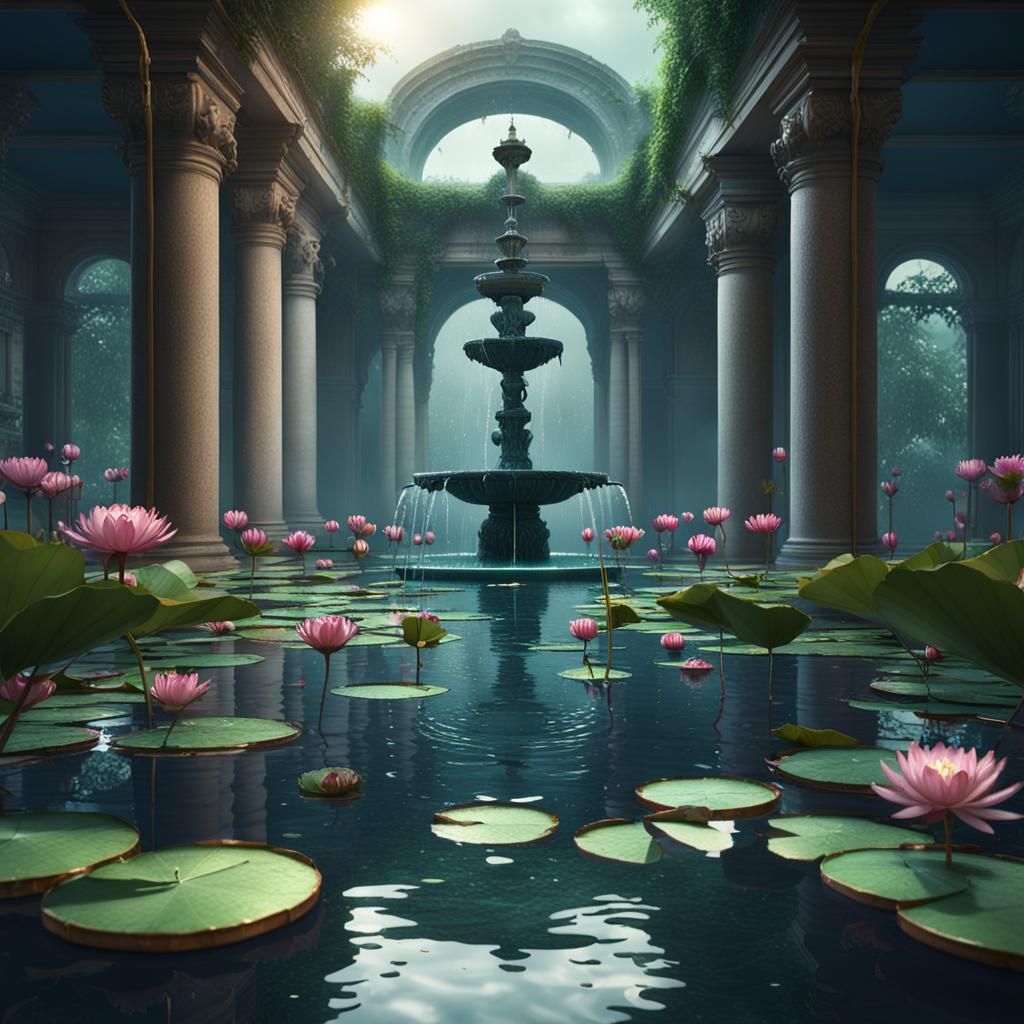 Water lily pool - AI Generated Artwork - NightCafe Creator