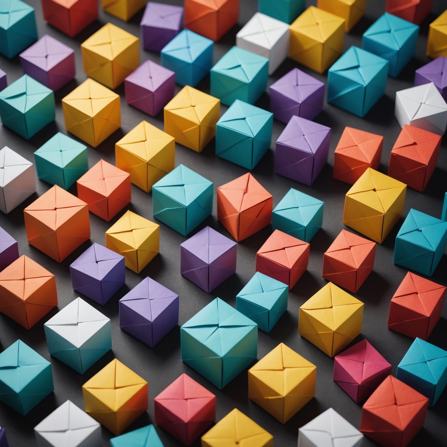 Origami cubes - Origami Paper Folds in Soft Focus