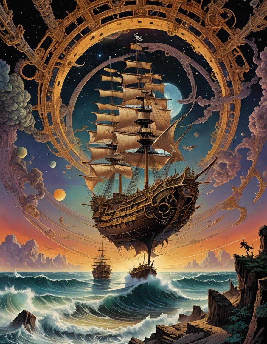 Psychedelic Pirates in Alien Skies 2 - AI Generated Artwork - NightCafe ...