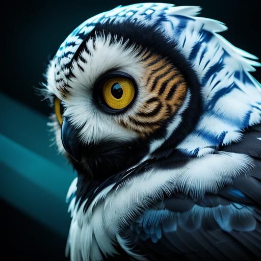 Un buho azul - AI Generated Artwork - NightCafe Creator
