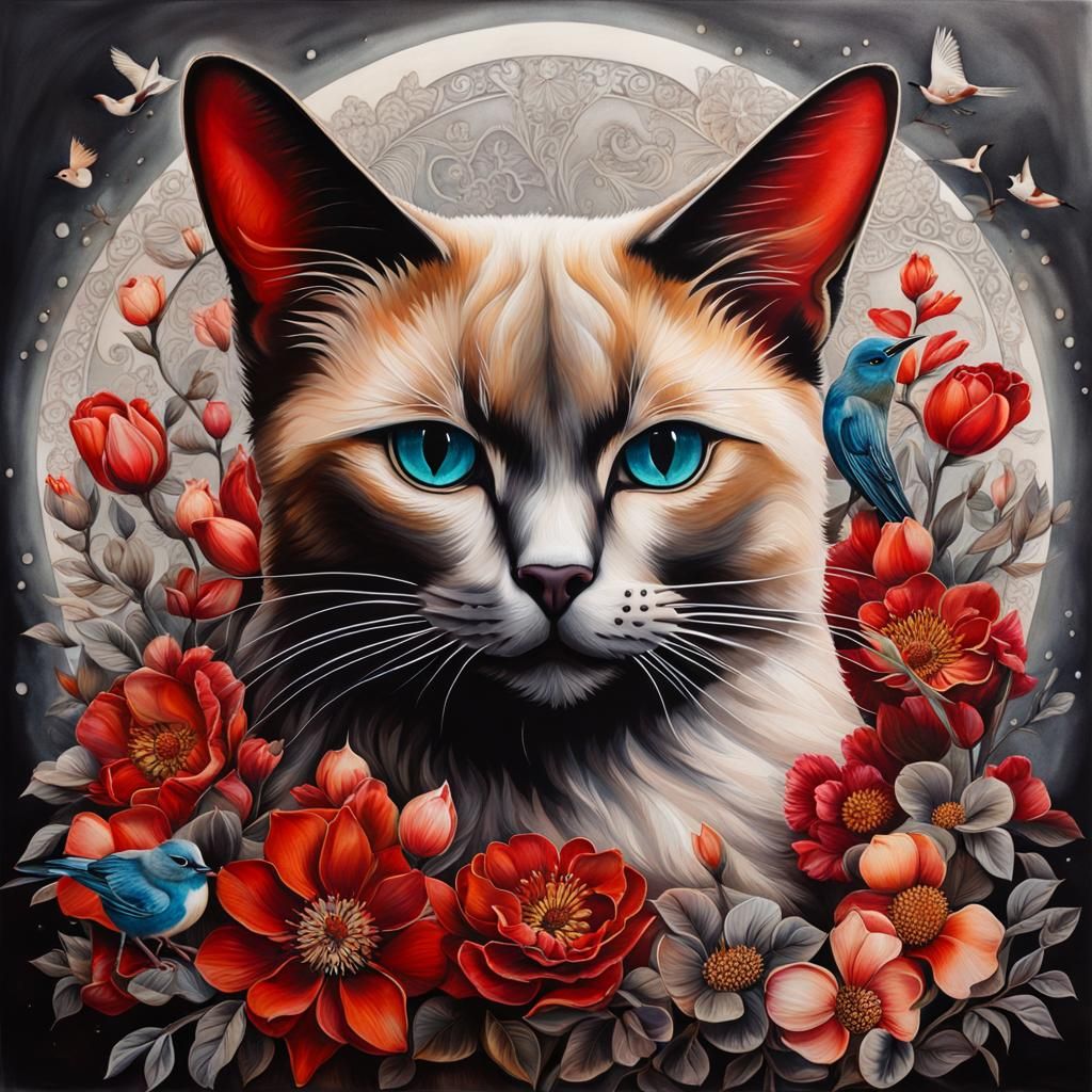 Siamese Cat - AI Generated Artwork - NightCafe Creator