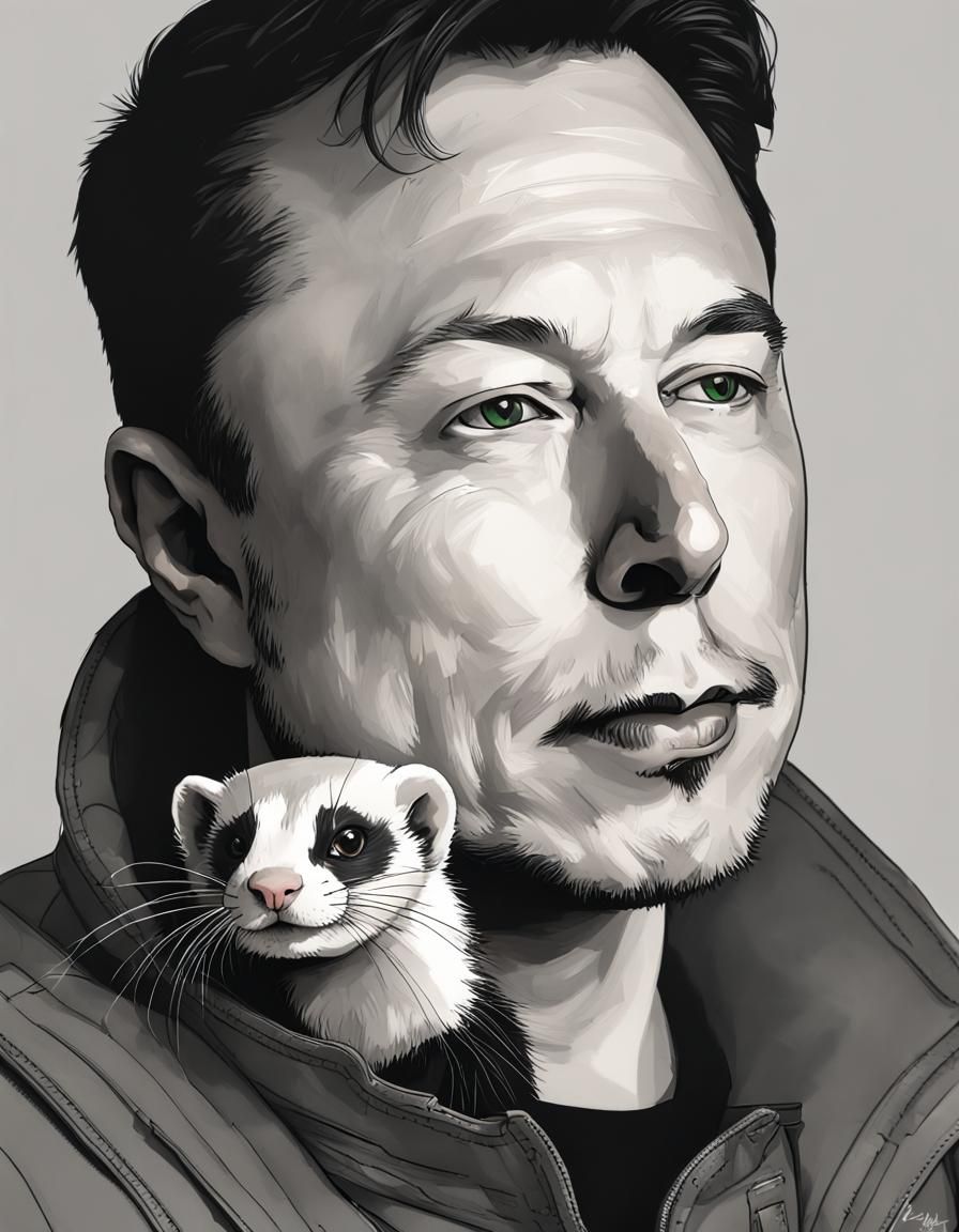 Ferret Elon Musk - AI Generated Artwork - NightCafe Creator
