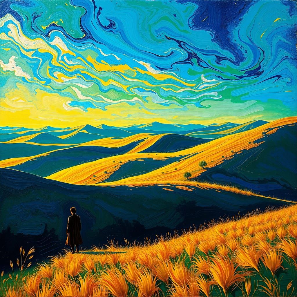 Steppe Shadows Sapphire Van Gogh contrasting colors deep color tetradic ...