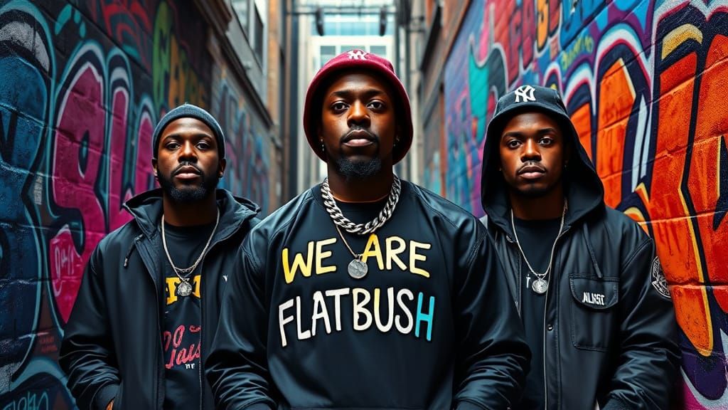 Urban Warriors in Gritty Flatbush Alleyway - AI Art