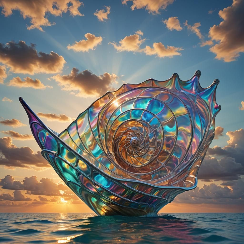 Glass Conch Shell Boat?? 🤔🤣 not exactly lol (FAIL) - AI Generated ...