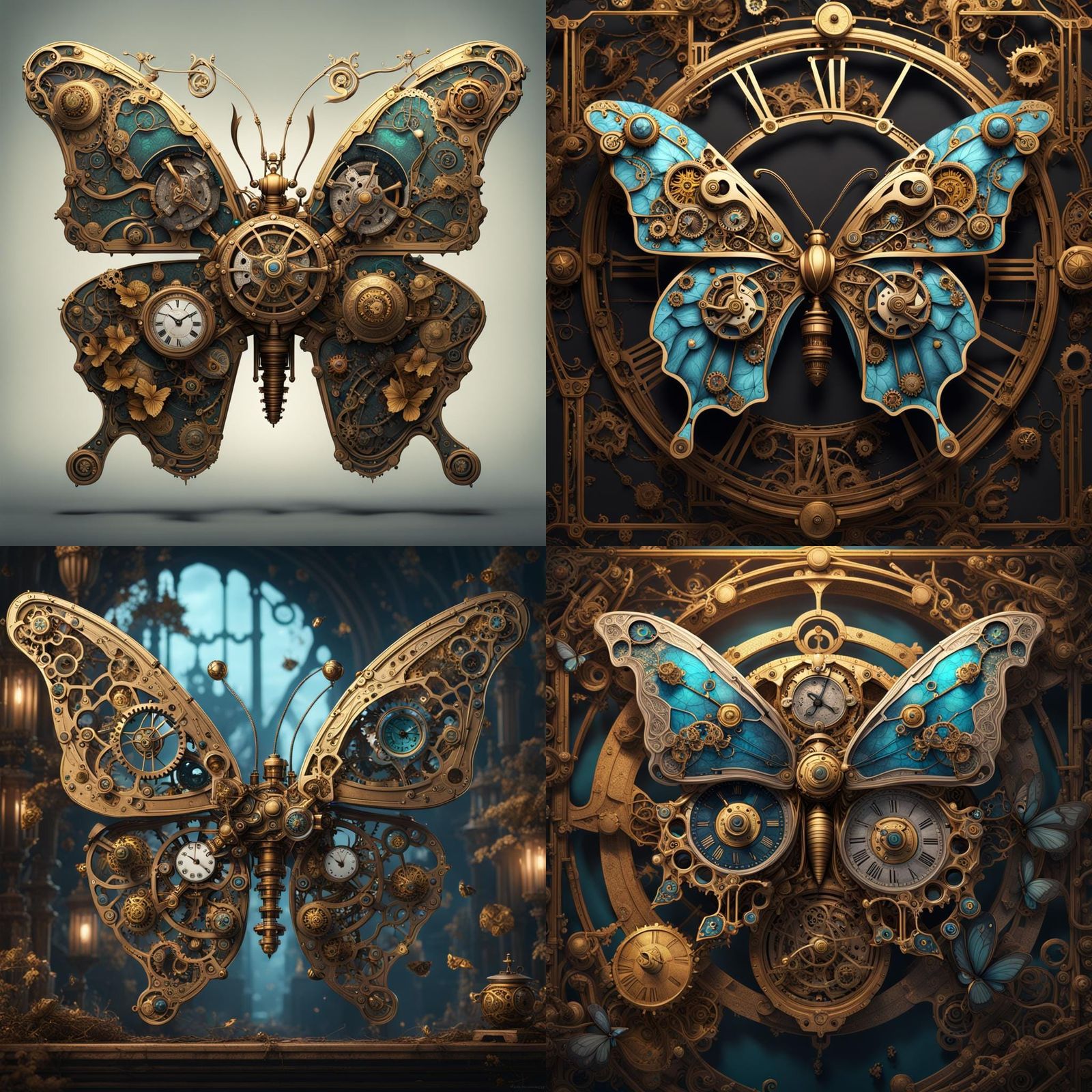 An elaborate clockwork butterfly - AI Generated Artwork - NightCafe Creator