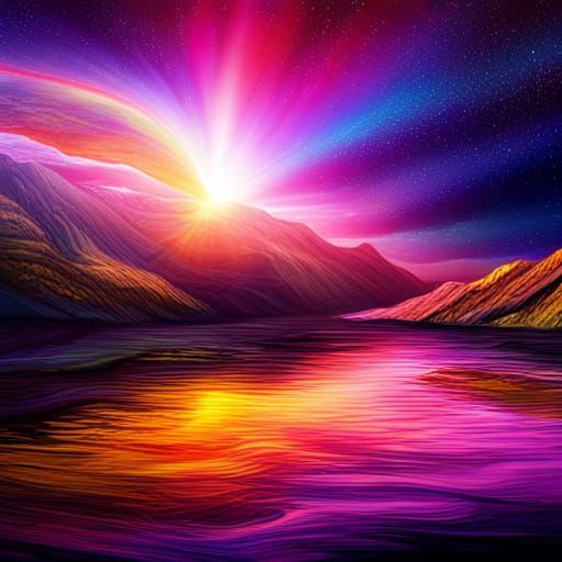 Rainbow sunset sky - AI Generated Artwork - NightCafe Creator