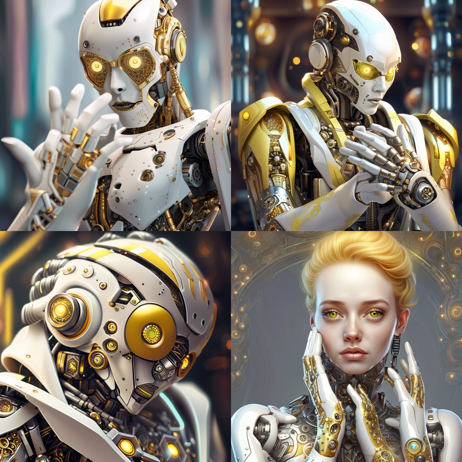 advanced robot android engineer, Open eyes, sneaky look, digital ...