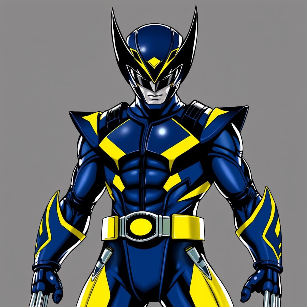 Dark Blue Power Ranger Wolverine: A Fusion of Samu... - AI Art