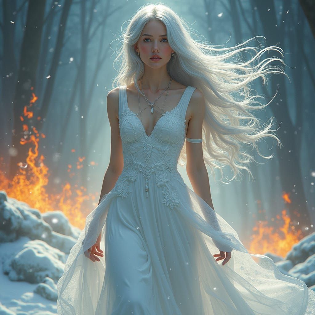 Goddess of ice and fire - Ethereal Ice Queen Commands Fiery ...