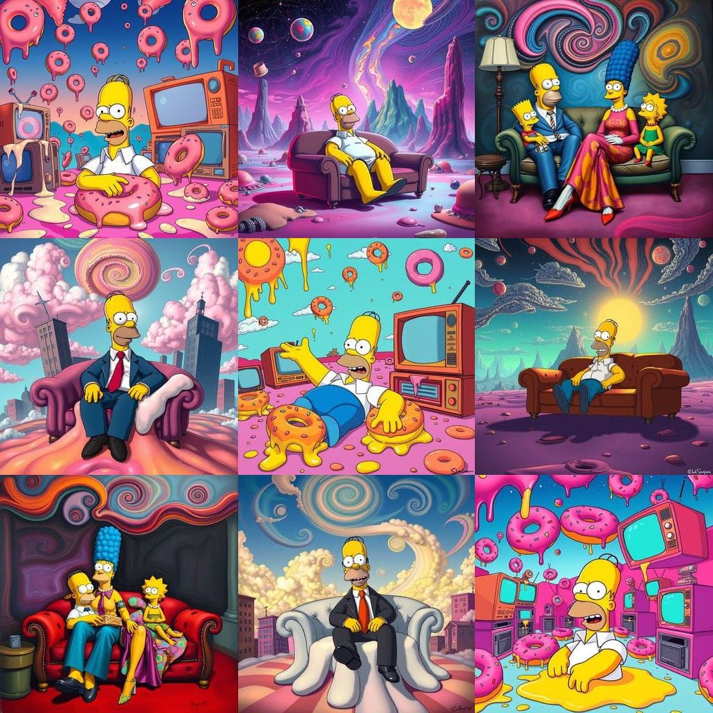 The Simpson - Surrealism of Homer Simpson in a Dreamlike W...