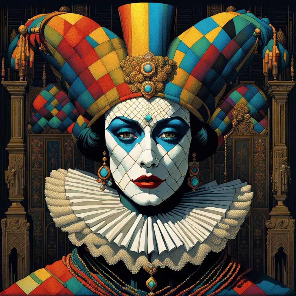 Surrealist portrait of harlequin - AI Generated Artwork - NightCafe Creator