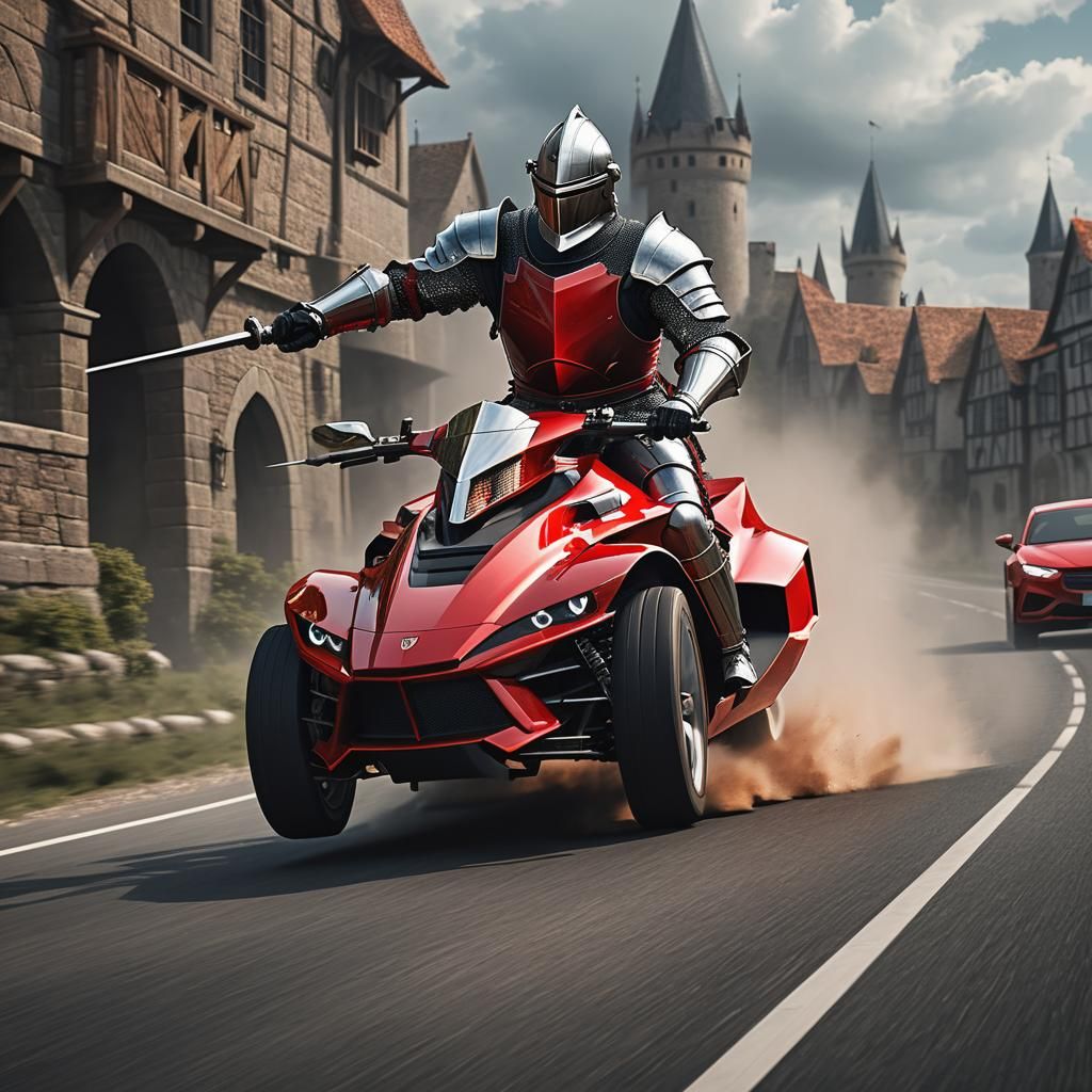 A knight driving - AI Generated Artwork - NightCafe Creator