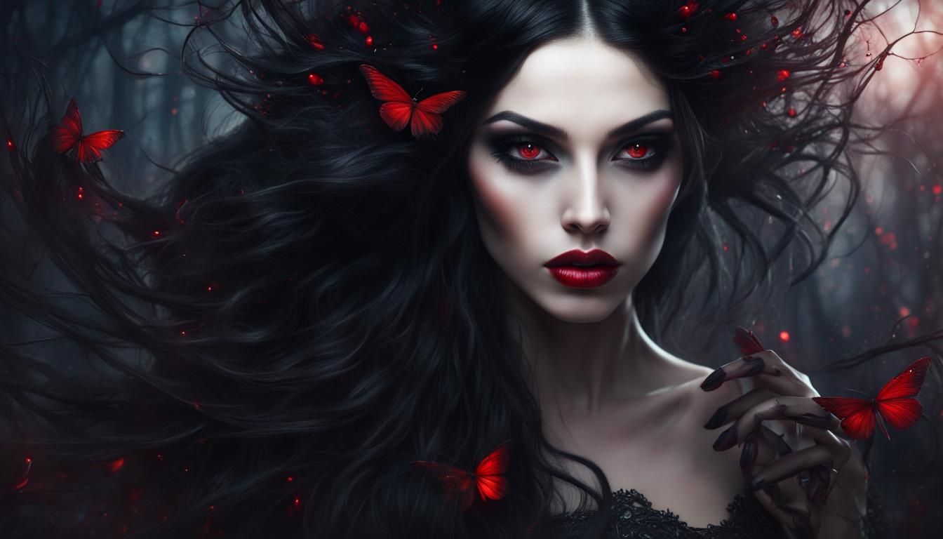 Mysterious Sinister Dark Fairy Goddess - AI Generated Artwork - NightCafe Creator