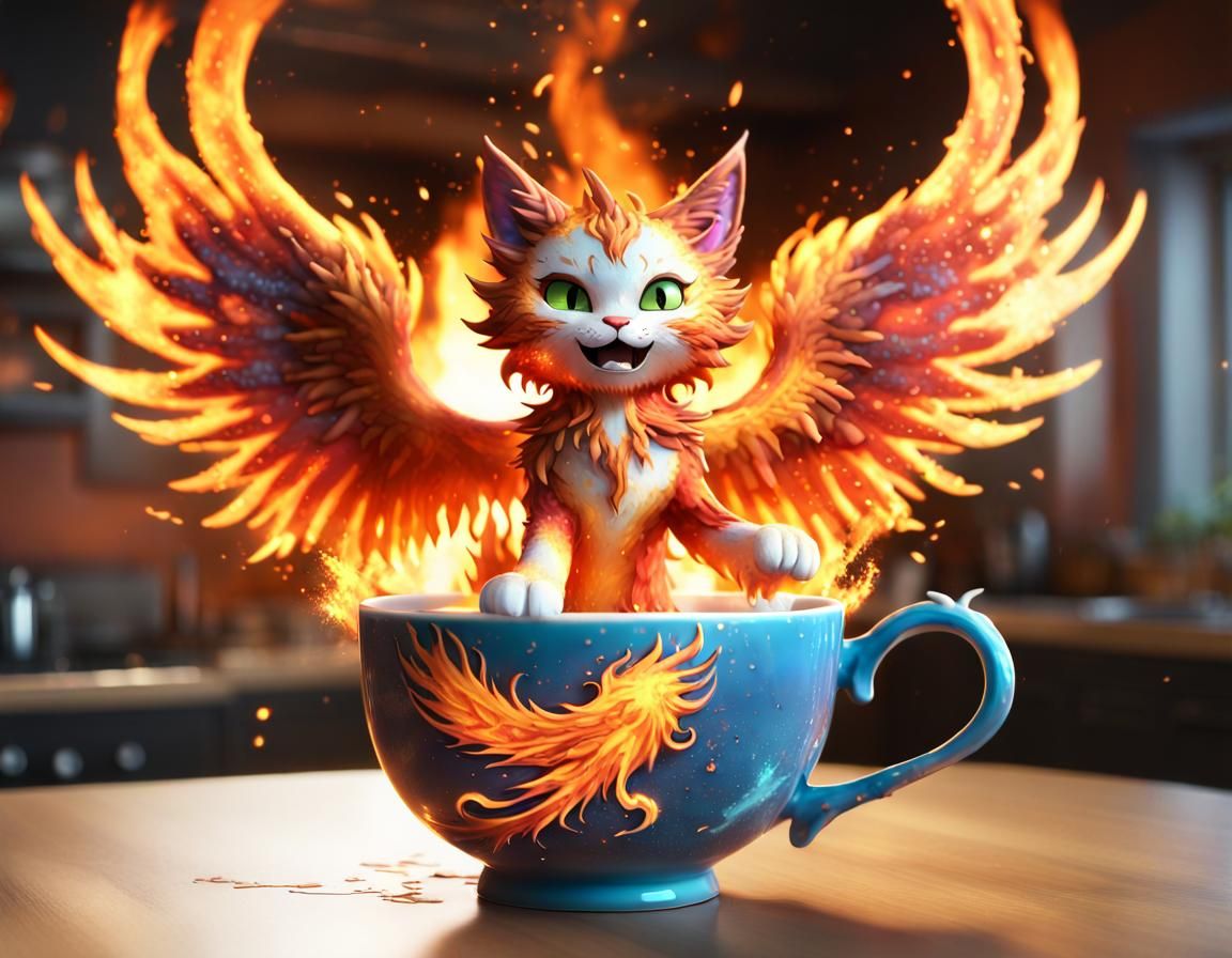 Phoenix Cat - AI Generated Artwork - NightCafe Creator