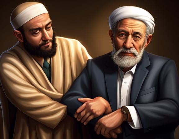 A Jewish Rabbi Hugging and Muslim Imam, 8k resolution concept art ...