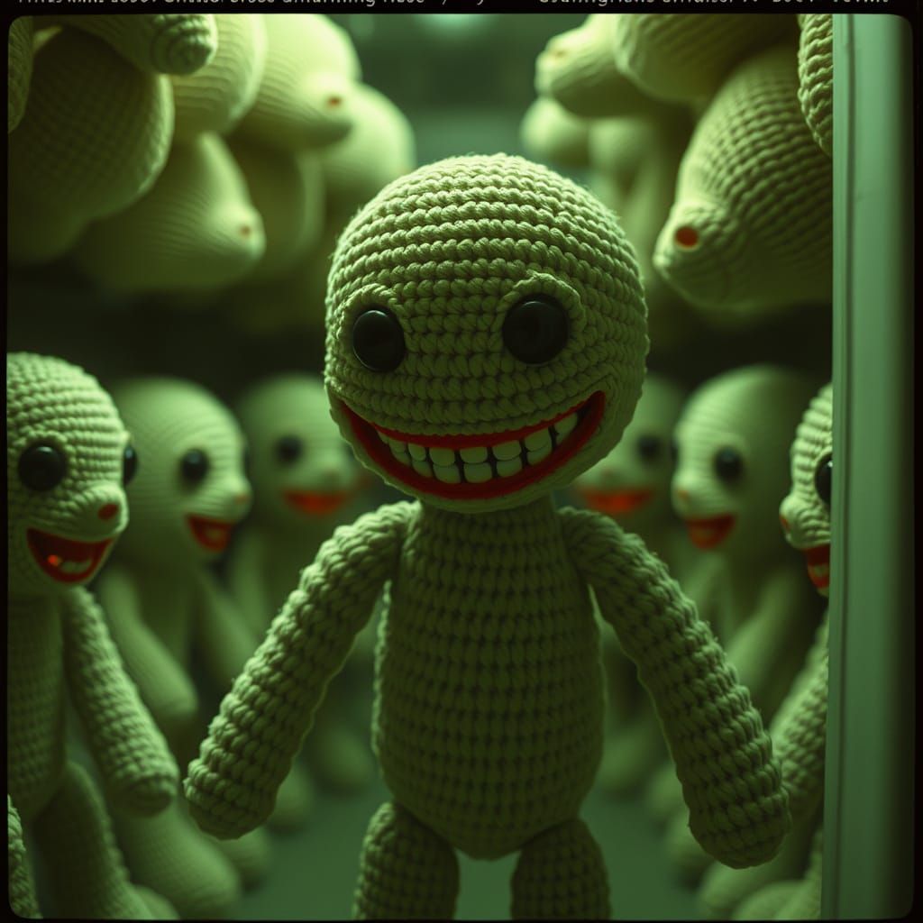 Grinning Entity in Liminal Backrooms: VHS Aestheti... - AI Art