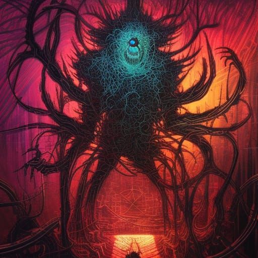 Cyber Horror VI - AI Generated Artwork - NightCafe Creator