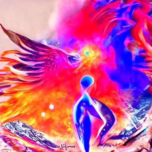 phoenix 8k resolution holographic astral cosmic illustration mixed ...