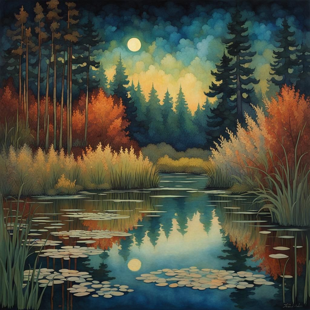 Pond - AI Generated Artwork - NightCafe Creator