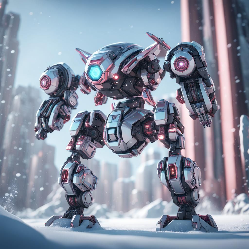 Powerpuff Girls flying mech suit intricate mech details, ground level ...