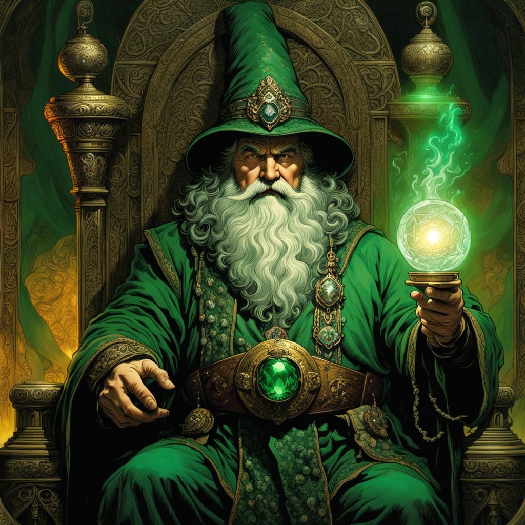 Emerald Wizard Dwarf - AI Generated Artwork - NightCafe Creator