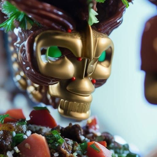 inorganic beings of Castaneda making soul tacos, intricately detailed ...