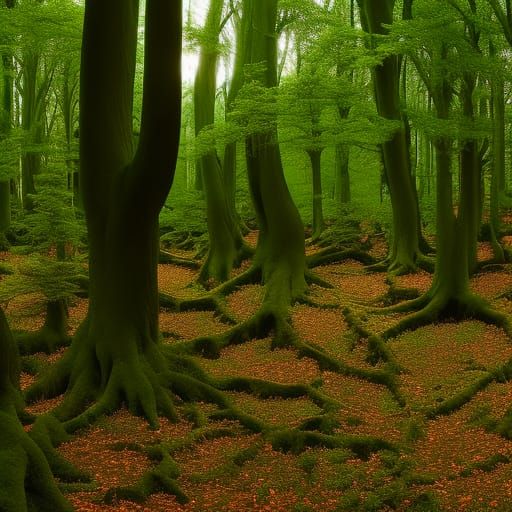 The spooky forest's full of undead , twisted trees, mandelbrot ...