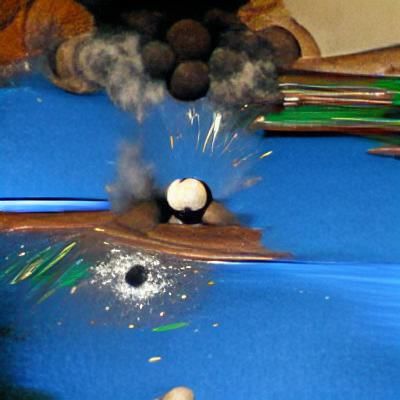 billiard 8ball exploding as it's hit from behind - AI Generated Artwork ...