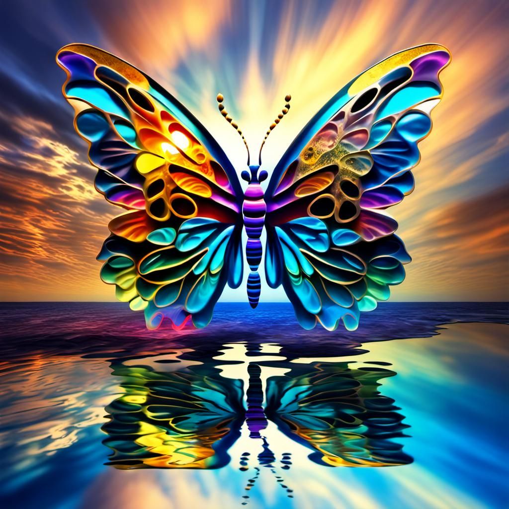 Butterfly Reflection - AI Generated Artwork - NightCafe Creator
