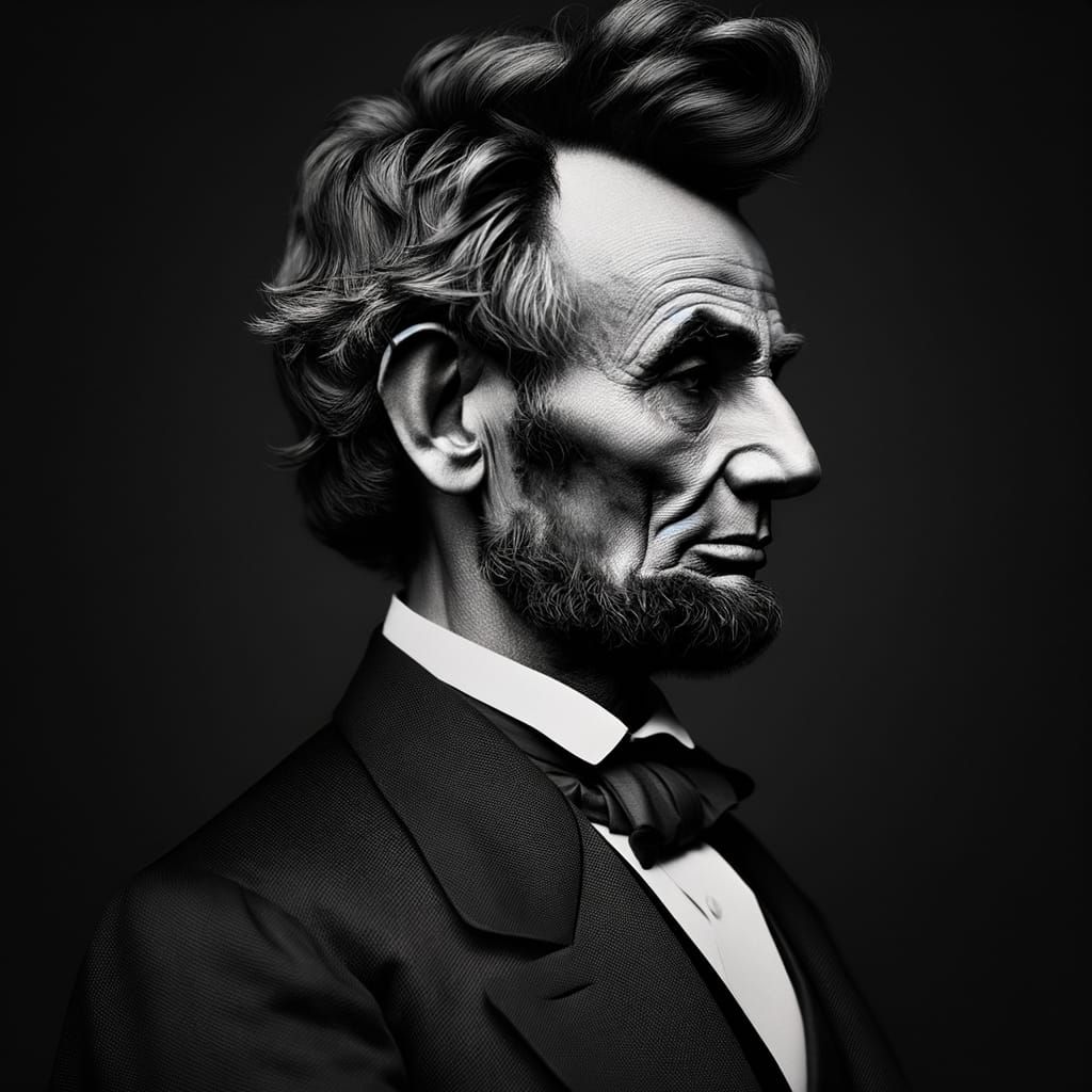 Abraham Lincoln with a large pompadour hairstyle - AI Generated Artwork ...