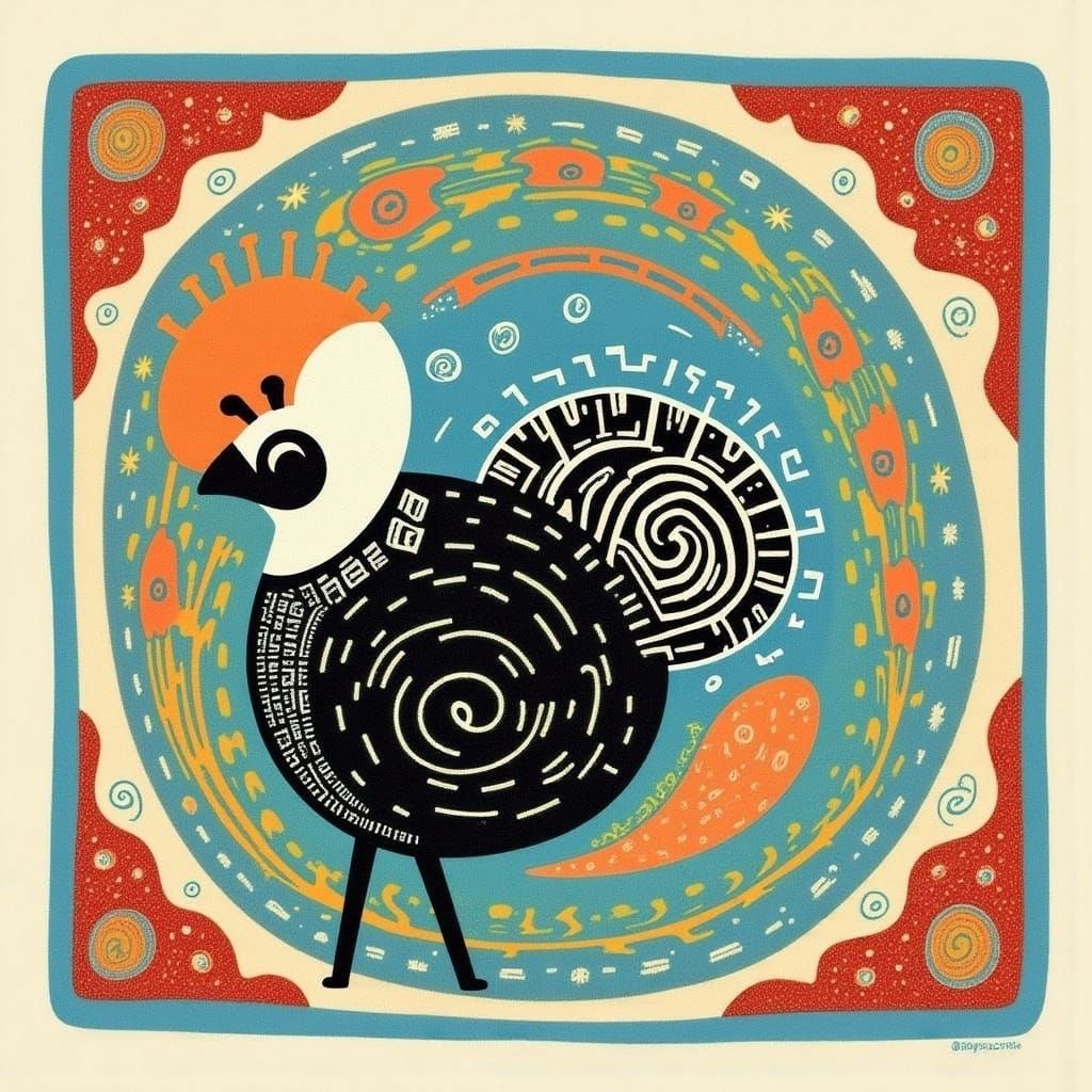 Whimsical Cyberpunk Turkey in a Gilded, Moth-Inspi... - AI Art