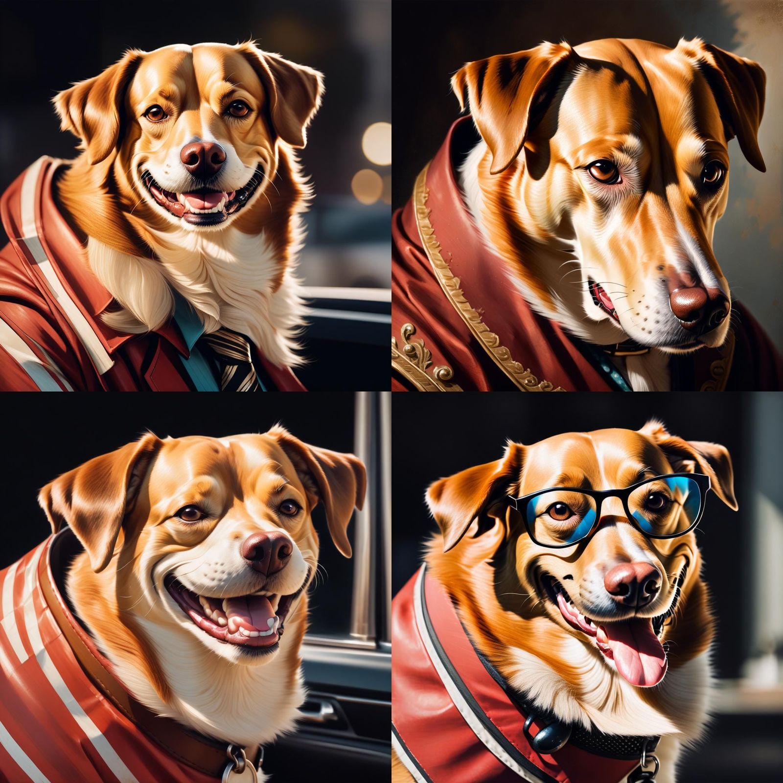 Anthropomorphized dog smiling portrait - AI Generated Artwork ...