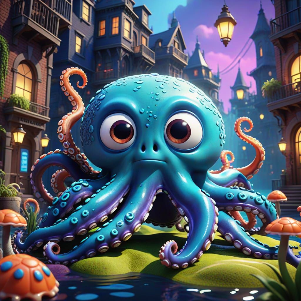 Vibrant Underwater City Dweller: Mr. Squishy Toes ... - AI Art