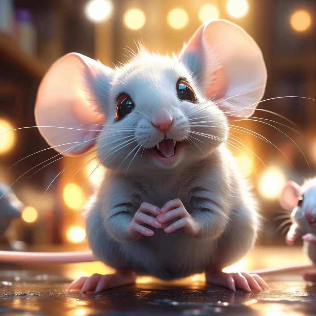 The mouse - Magical Realistic Mouse Duo in Cinematic Scene