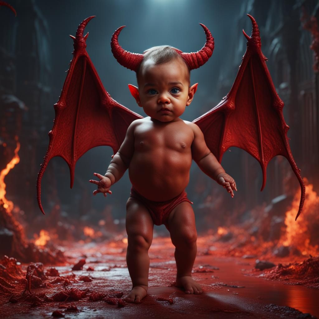 baby turning into the devil - AI Generated Artwork - NightCafe Creator