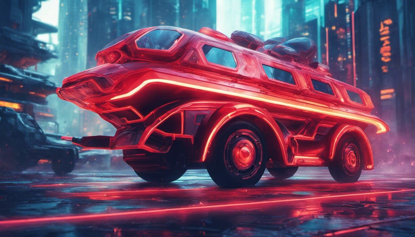 Tokyo 2050, Fire Engine - AI Generated Artwork - NightCafe Creator