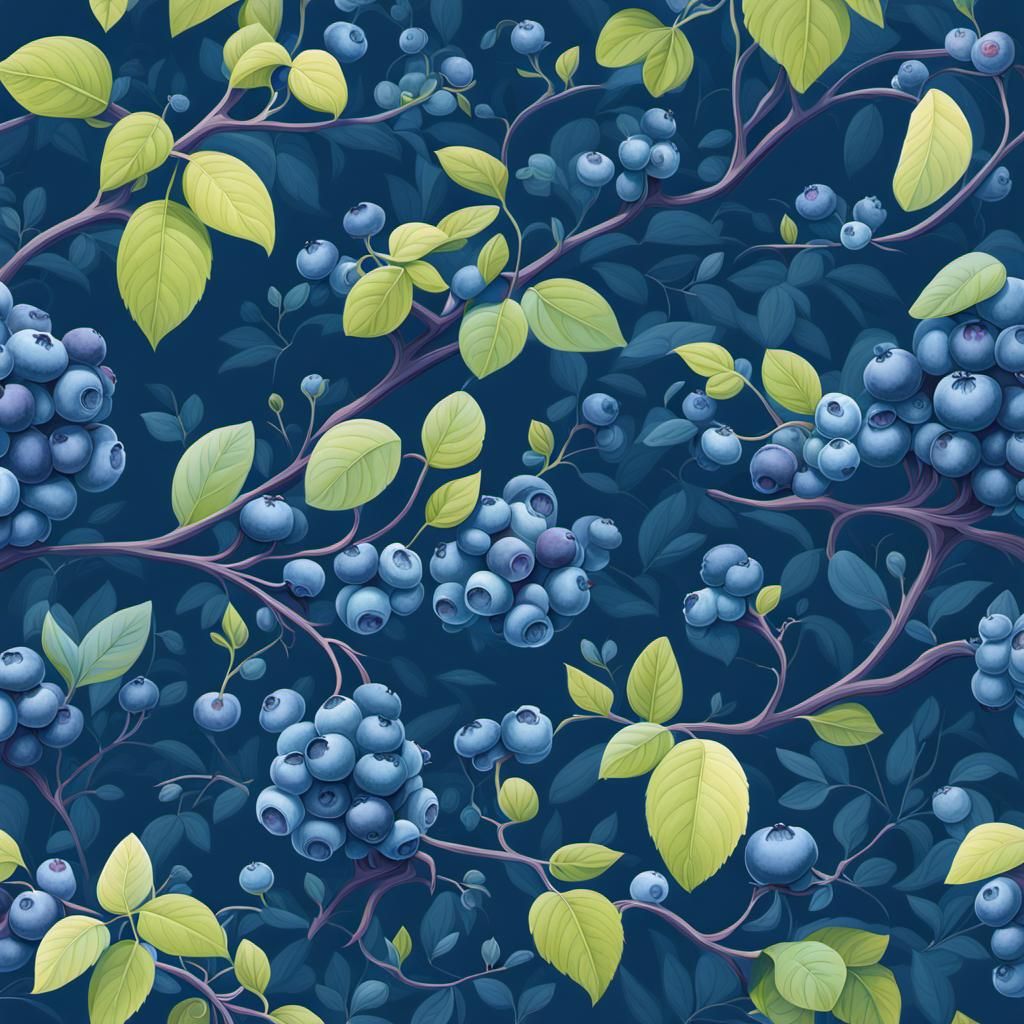Blueberry Vines - AI Generated Artwork - NightCafe Creator