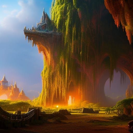 Very Friendly insects light particles detailed matte painting ...