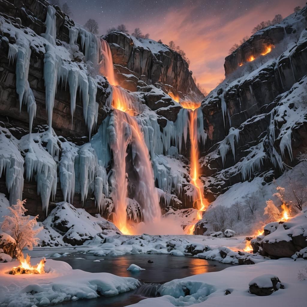 Burning ice. - AI Generated Artwork - NightCafe Creator