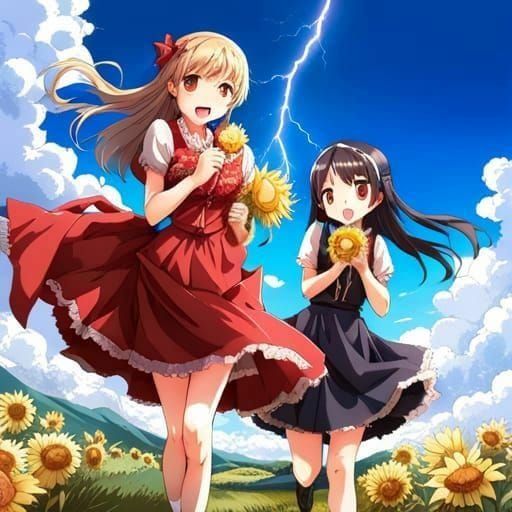 Spring and Summer in the Flowers - AI Generated Artwork - NightCafe Creator