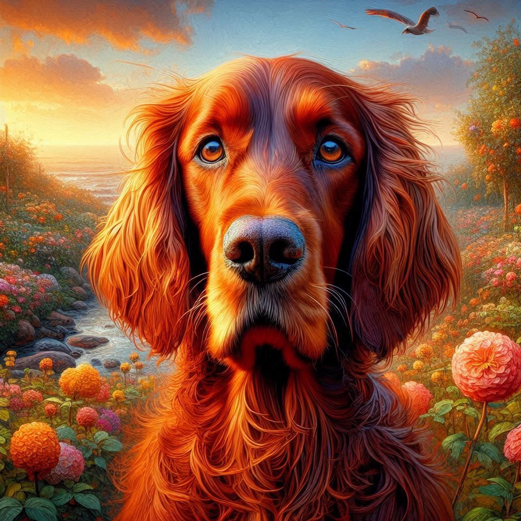 Irish Setter Portrait - AI Generated Artwork - NightCafe Creator