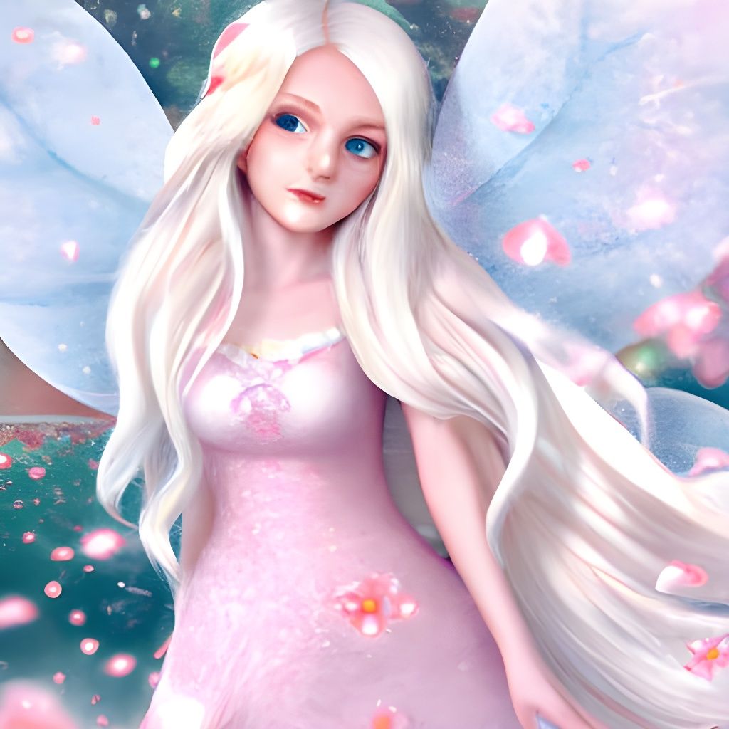 Aurora: Blonde Pink Fairy Girl - AI Generated Artwork - NightCafe Creator