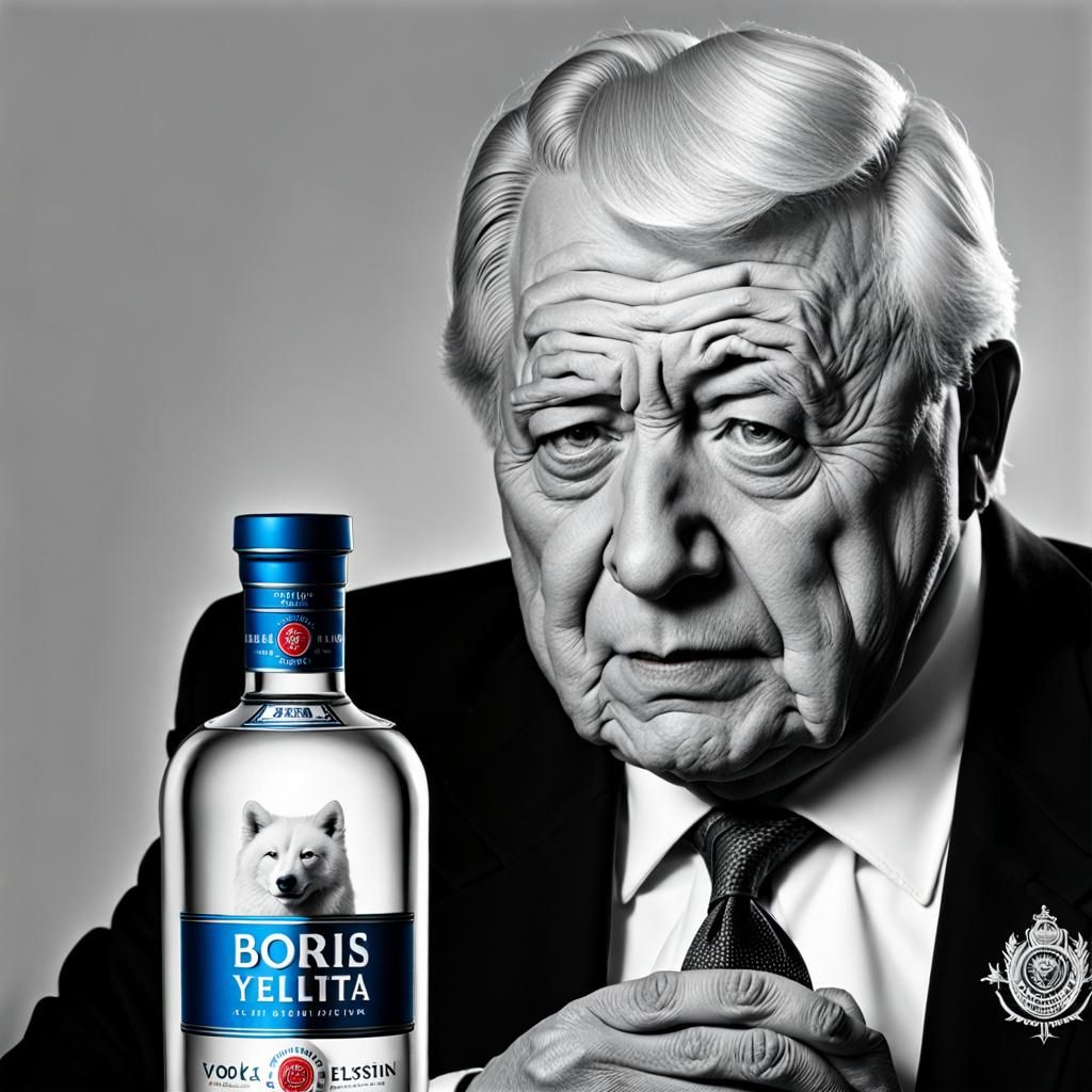 Facially and anatomically accurate Boris Yeltsin brand Vodka - AI ...