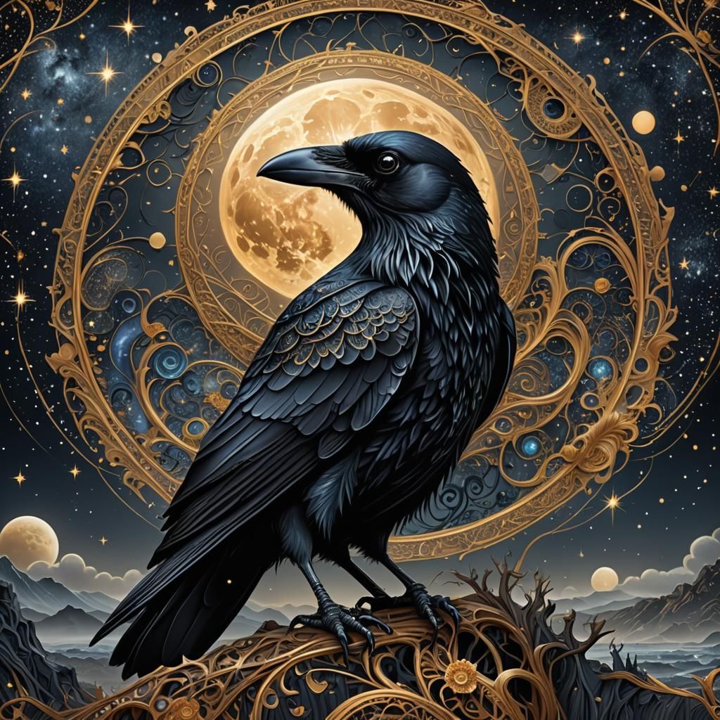 cosmic crow - AI Generated Artwork - NightCafe Creator
